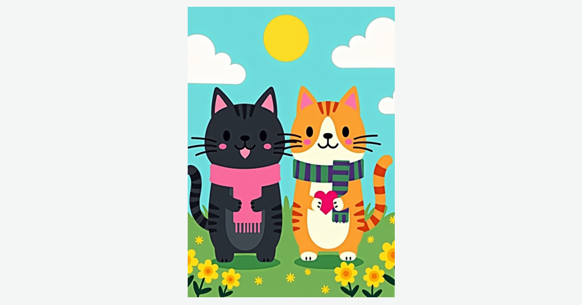 Cats Sweet Mothers Day Heart Card | Clever Studio Art
