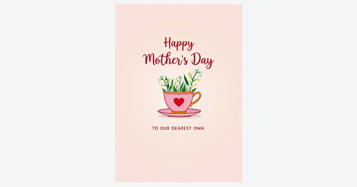 Elegant Teacup Mothers Day Card | Clever Studio Art