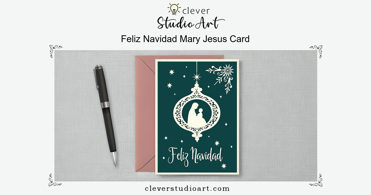 Feliz Navidad Mary Jesus Card | Clever Studio Art