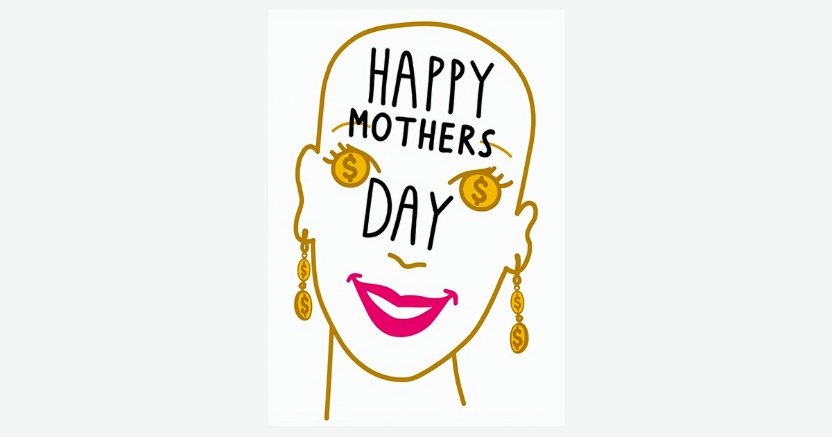 Golden Mothers Day Face Card | Clever Studio Art