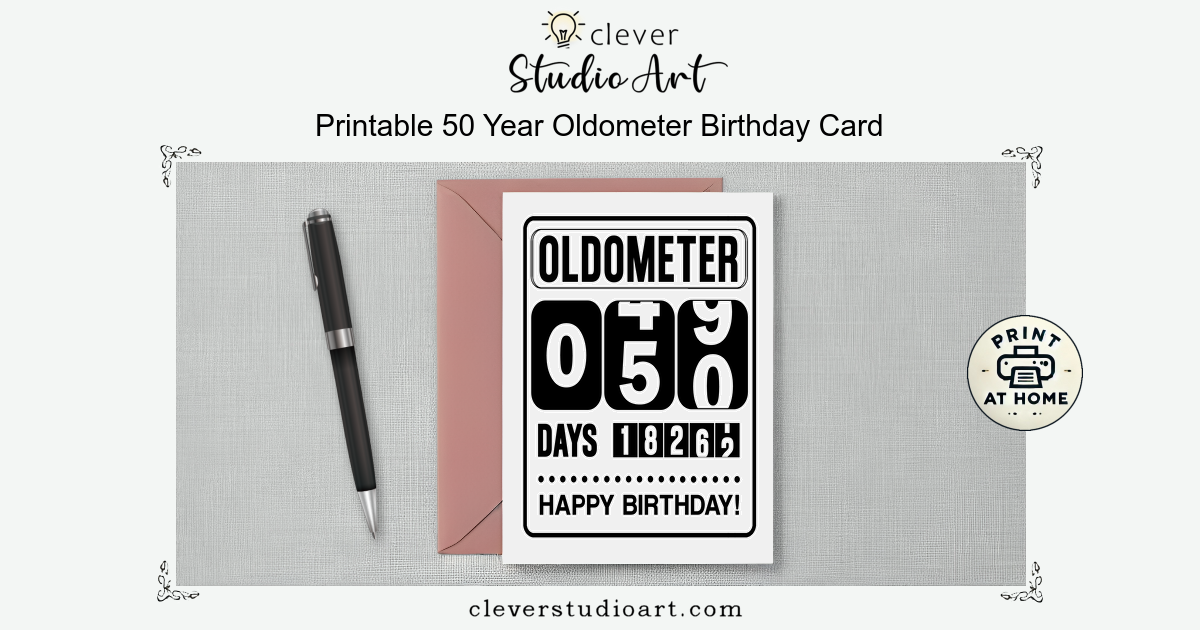 Printable 50th Birthday Oldometer Card
