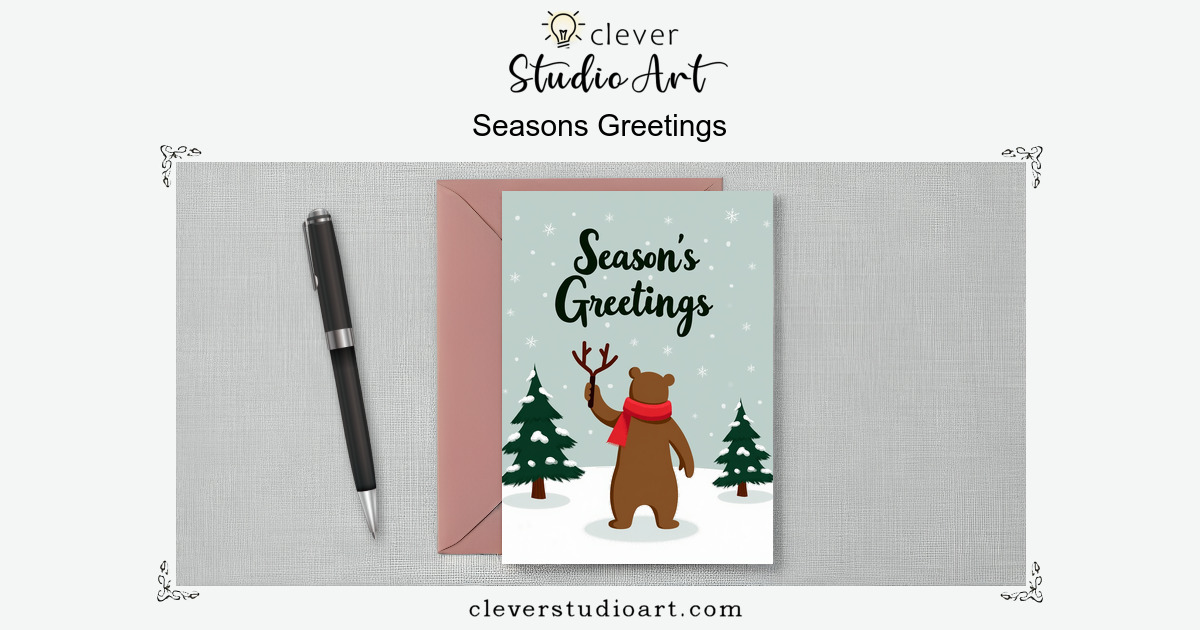 Seasons Greetings Card | Clever Studio Art