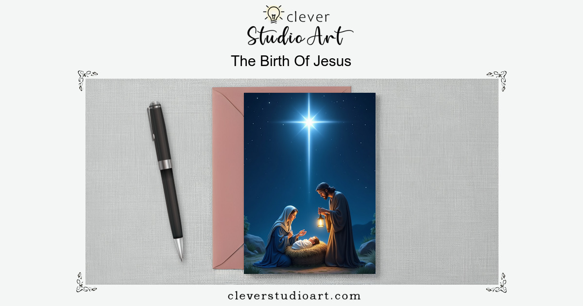 The Birth Of Jesus Card | Clever Studio Art