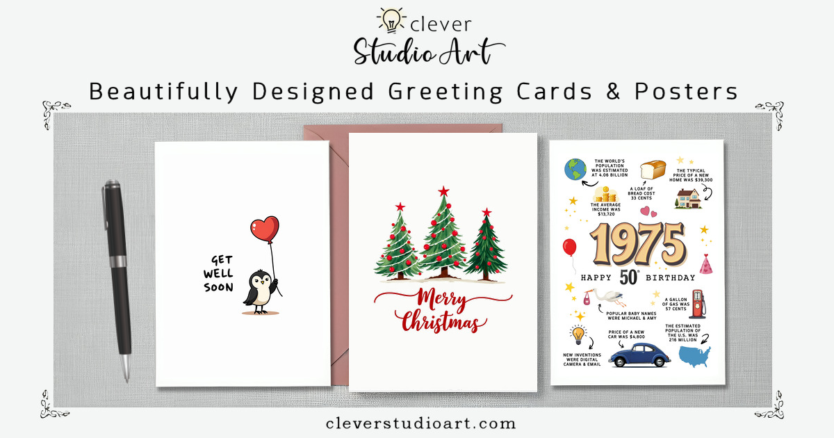 Age 40 Through 49 Birthday Cards | Clever Studio Art